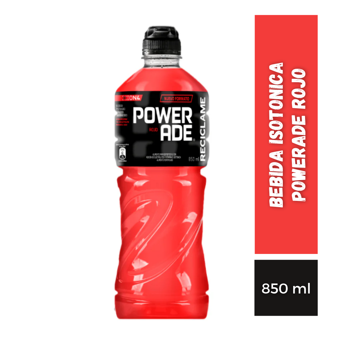 Bebida Isotonica Powerade Rojo, 850ml – Prix